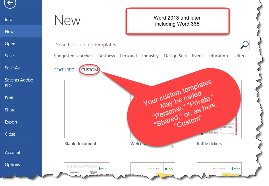 Use My Own Templates Microsoft Community